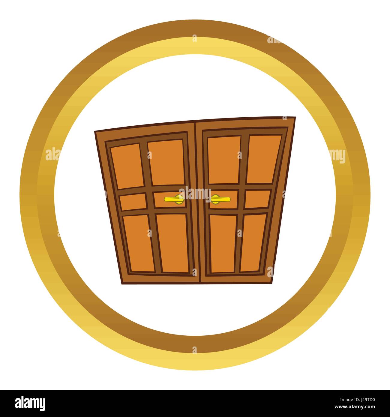 Double wood doors Stock Vector Images - Alamy