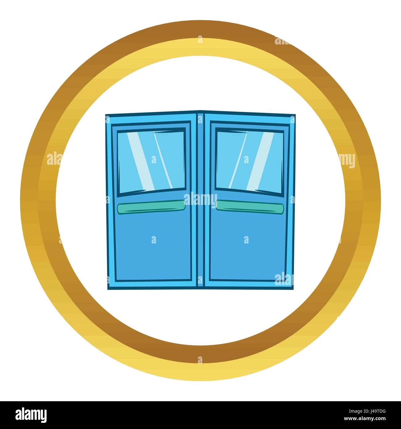 Blue double entrance doors vector icon Stock Vector Image & Art - Alamy