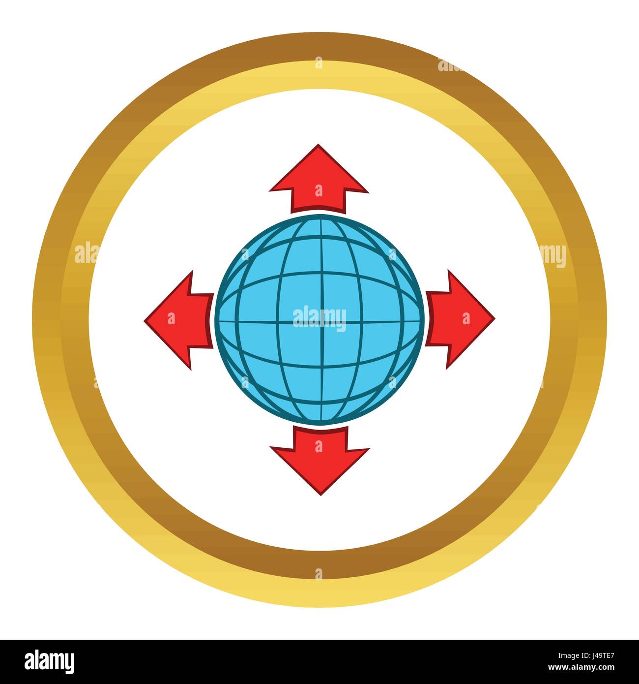 Arrows around earth vector Cut Out Stock Images & Pictures - Alamy