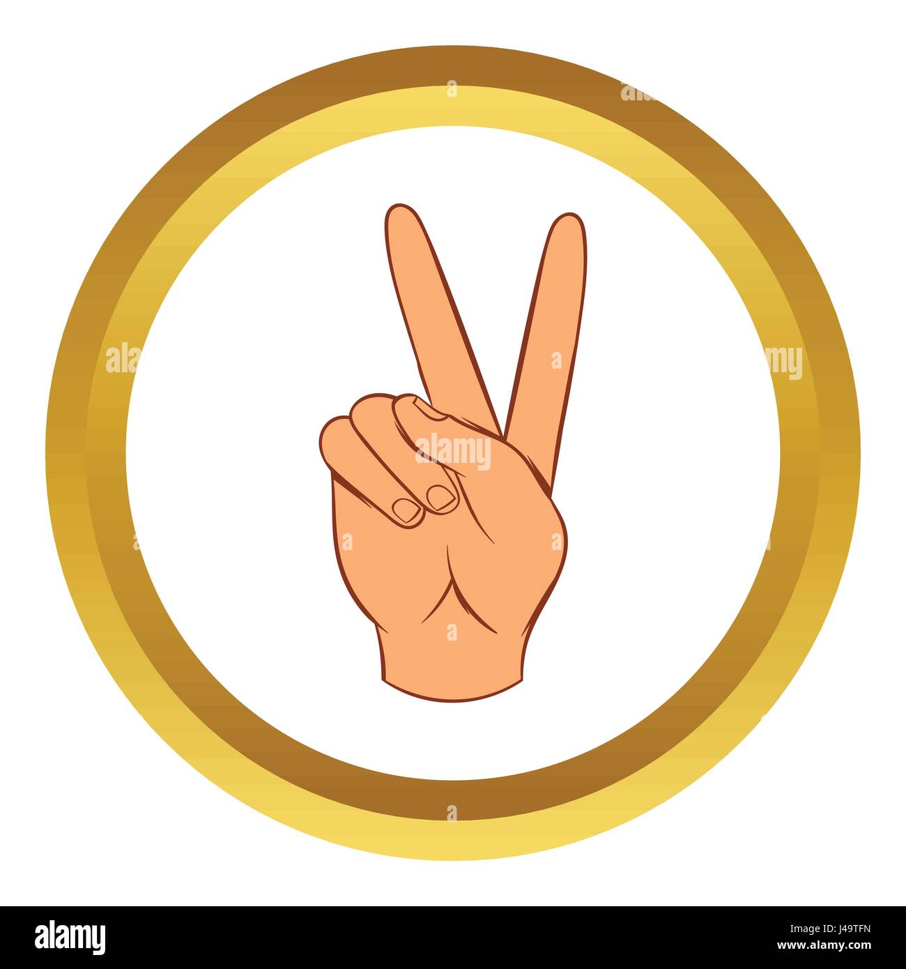 Hand with victory sign vector icon, cartoon style Stock Vector Image ...