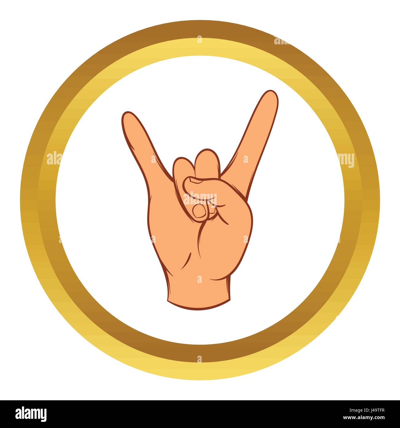 Rock and Roll hand sign vector icon, cartoon style Stock Vector Image ...