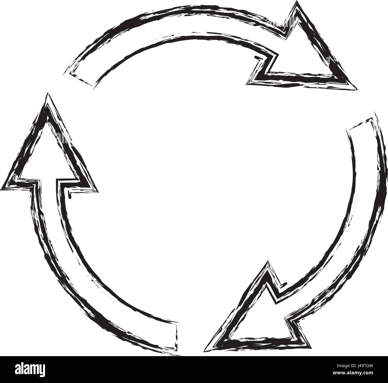 monochrome blurred silhouette of arrows circle reload Stock Vector ...