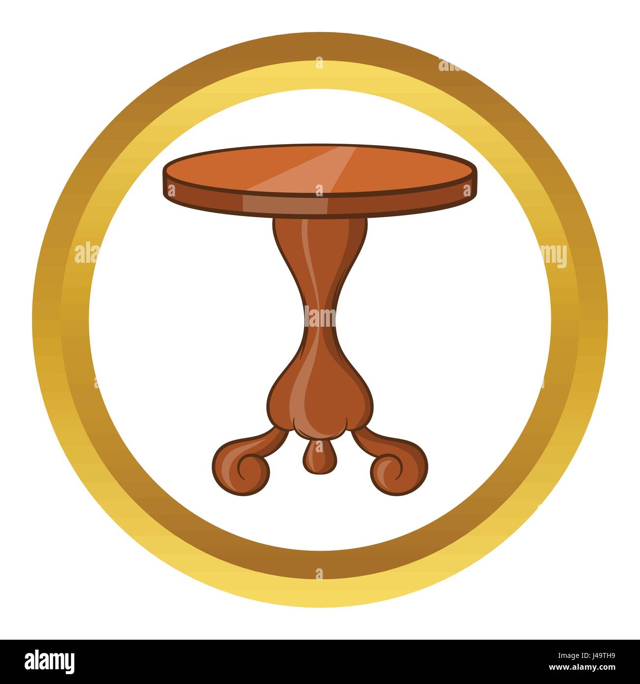 Round table vector icon, cartoon style Stock Vector Image & Art - Alamy