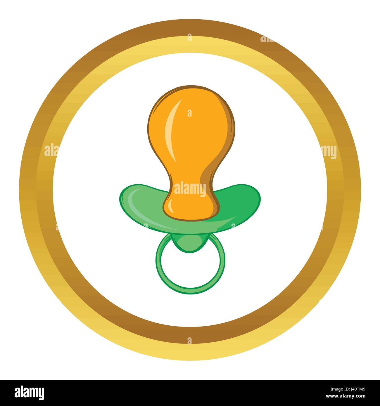 Green baby pacifier vector icon, cartoon style Stock Vector Image & Art ...