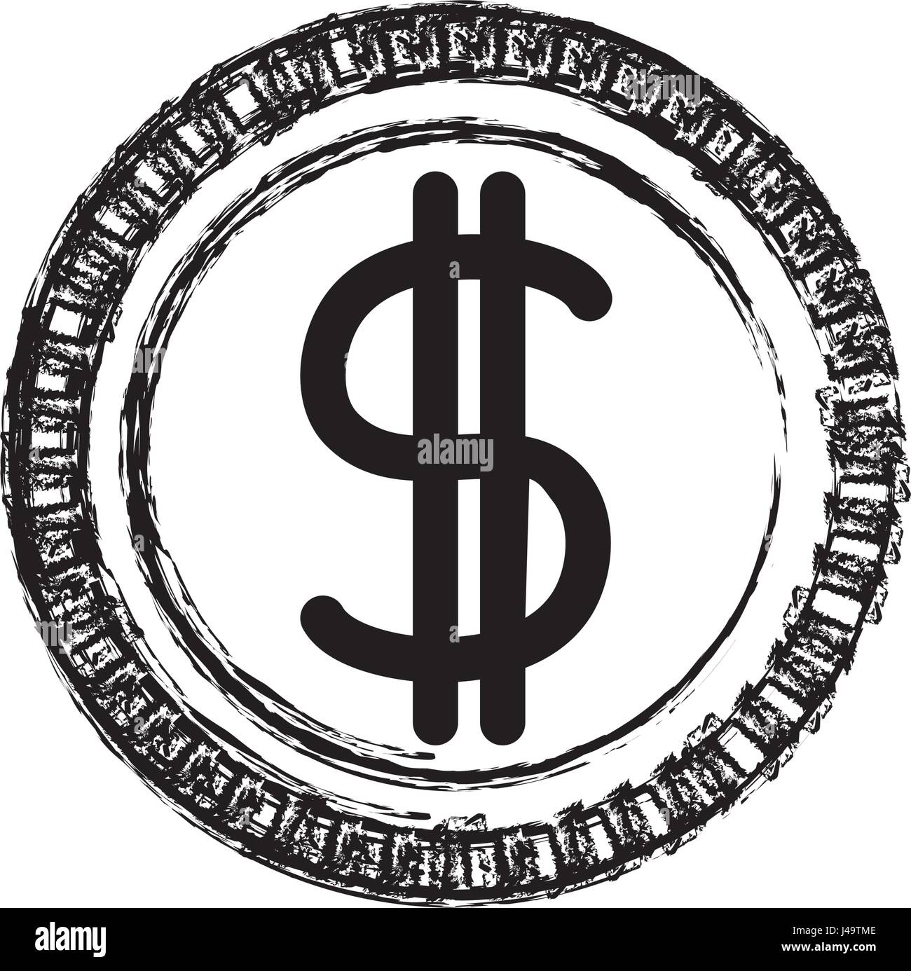 Money finance collection monochrome Stock Vector Images - Alamy