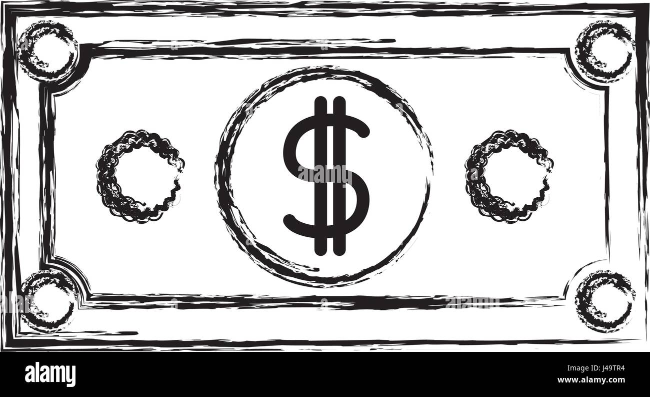 monochrome blurred silhouette of dollar bill Stock Vector Image & Art ...