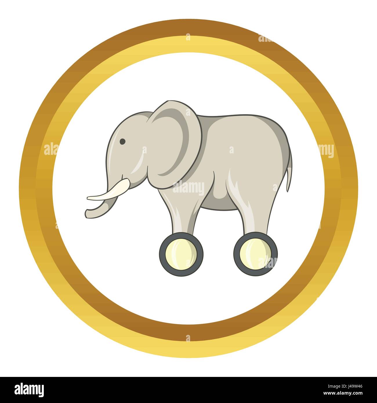 Toy elephant on wheels vector icon Stock Vector Image & Art - Alamy