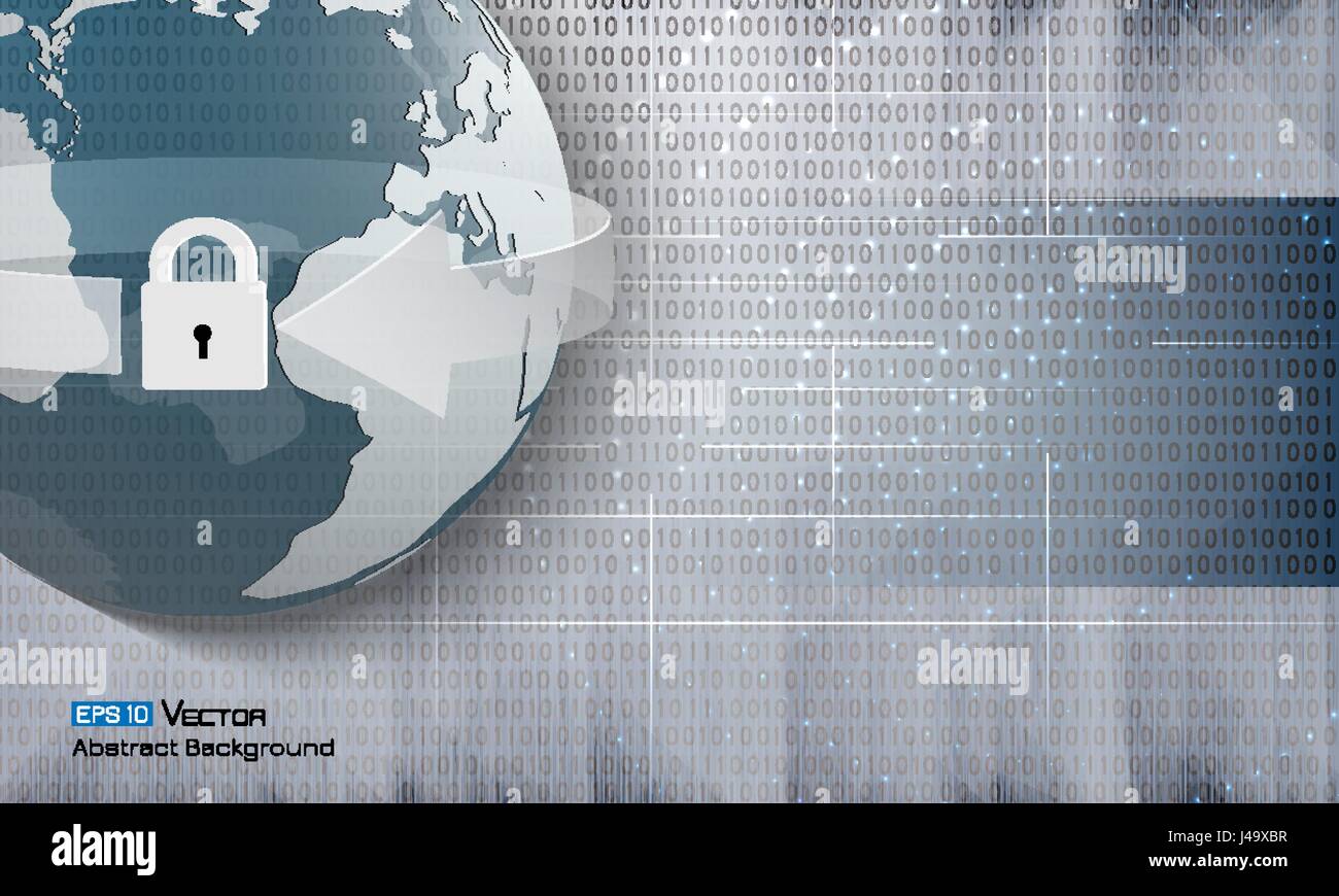 Digital code background, abstract vector illustration . Including numbers and sphere with world ...