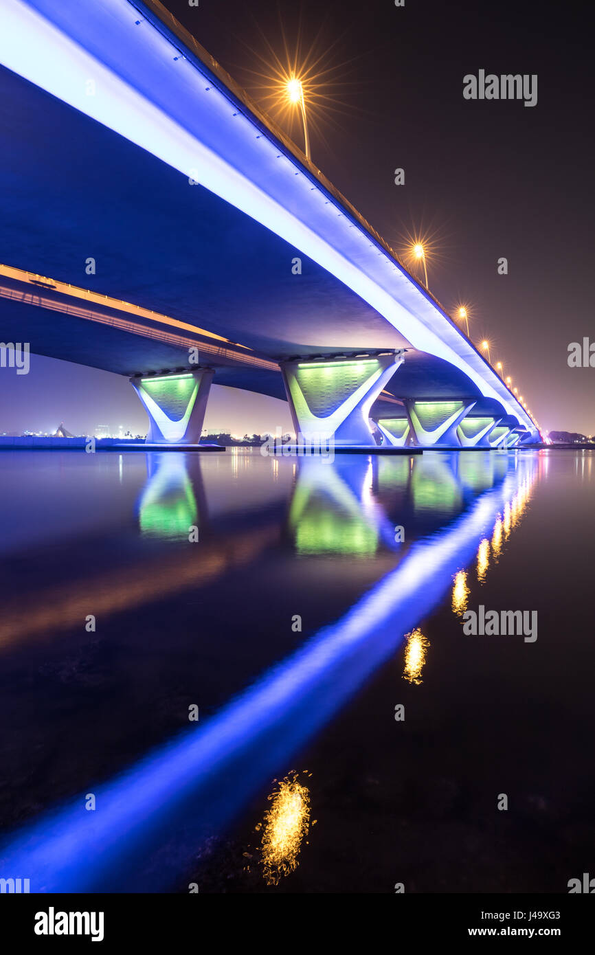 Long exposure of Garhoud bridge from underneath in the evening. Dubai ...