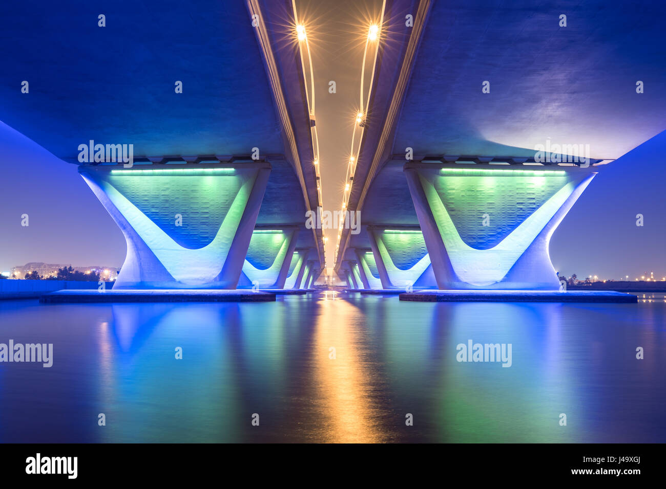 Garhoud bridge at night with long exposure hi-res stock photography and ...
