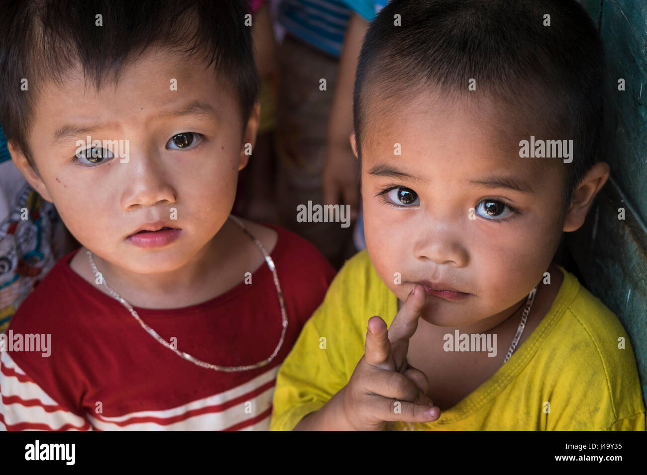 VIET HUNG, VIETNAM - CIRCA SEPTEMBER 2014: Portrait of vietnamese kids ...