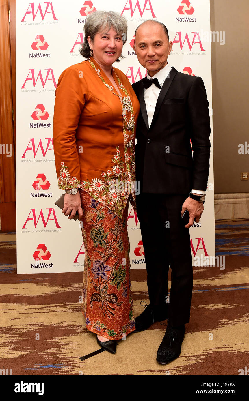 Jimmy Choo (right) attending the Asian Women of Achievement Awards at ...