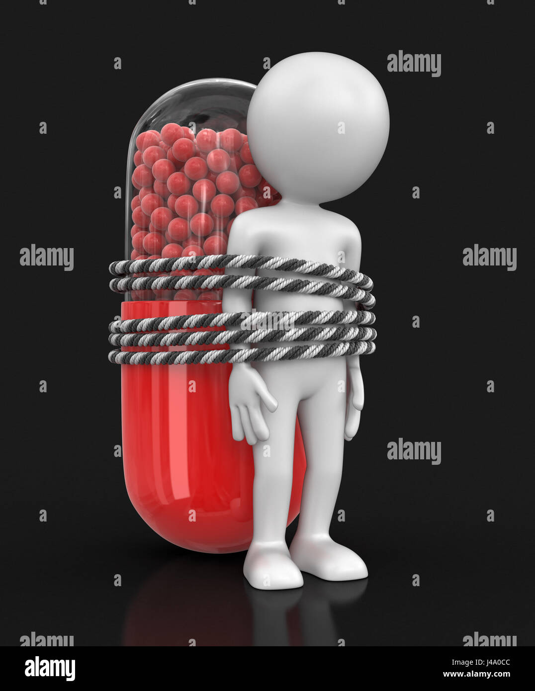 Man and capsule. Image with clipping path Stock Photo - Alamy