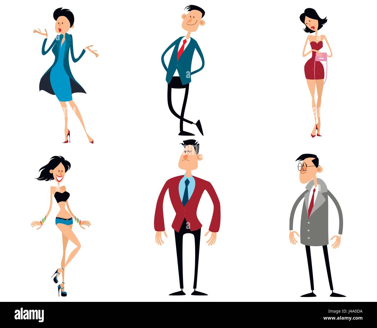 Vector illustration of a six modern teenagers Stock Vector Image & Art ...