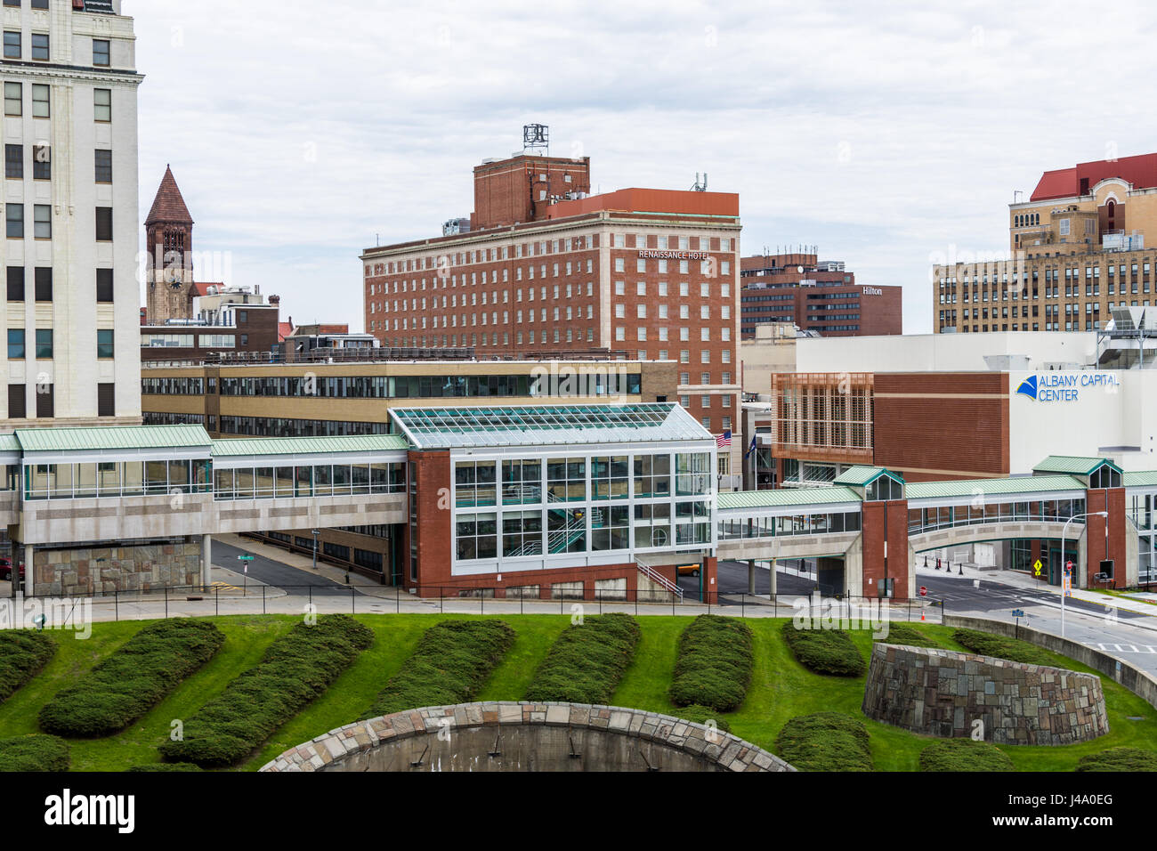 Aerial of Downtown Buildings in Albany, New York Stock Photo - Alamy
