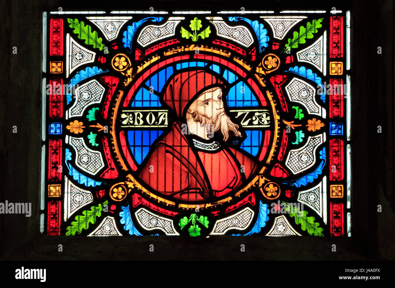 Boaz, detail from the Story of Ruth, stained glass window, by Robert ...