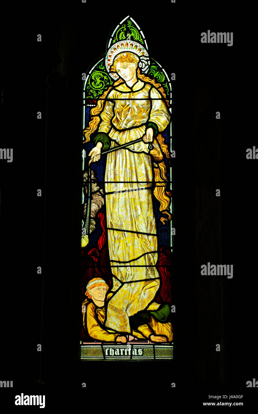 Charitas, Charity, stained glass window by Burne-Jones, 1865 ...