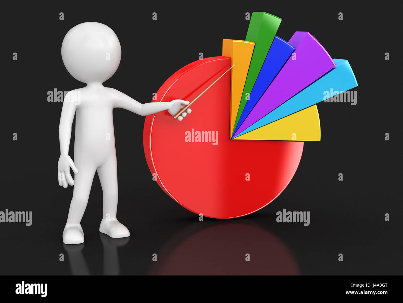 Man and Circular Graph. Image with clipping path Stock Photo - Alamy
