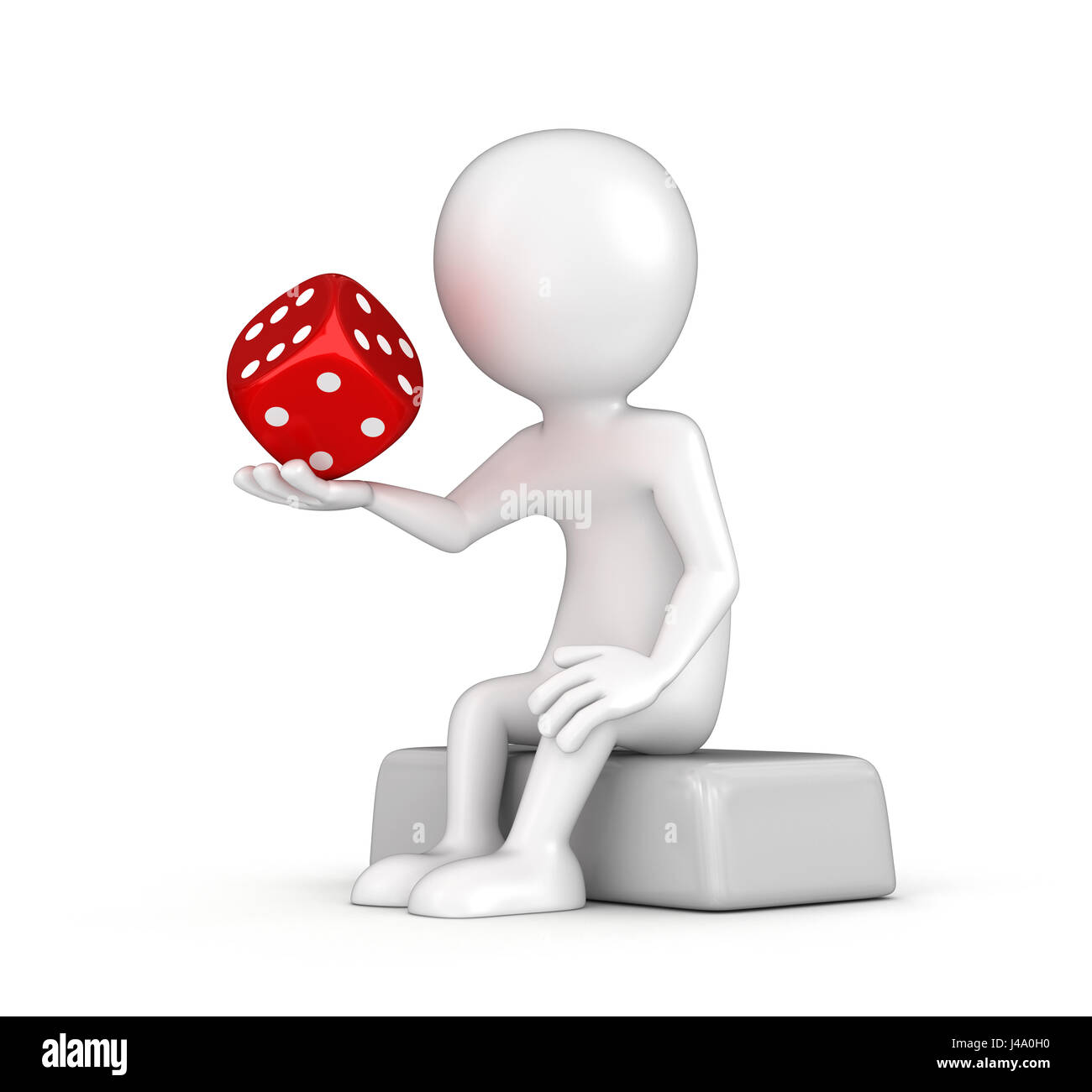 Man and dice. Image with clipping path Stock Photo - Alamy