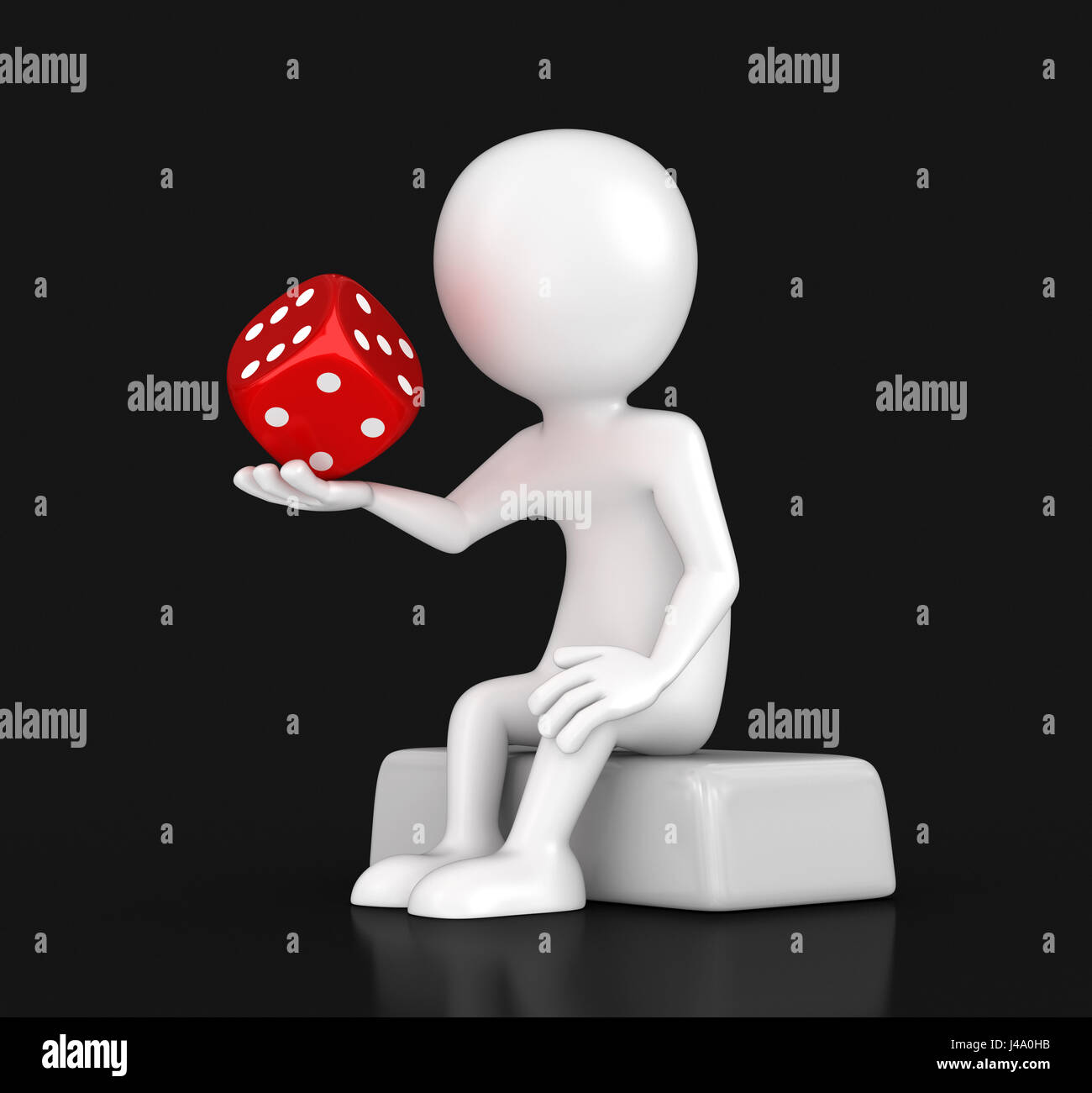 Man and dice. Image with clipping path Stock Photo - Alamy