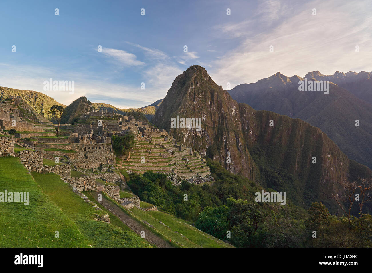 Inca machu picchu ancient town. Heritage old peruvian village Stock ...