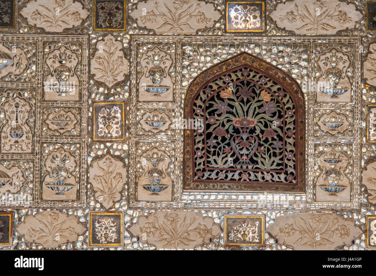 Jaipur, India; Amber Fort - Decorative tiling Stock Photo - Alamy
