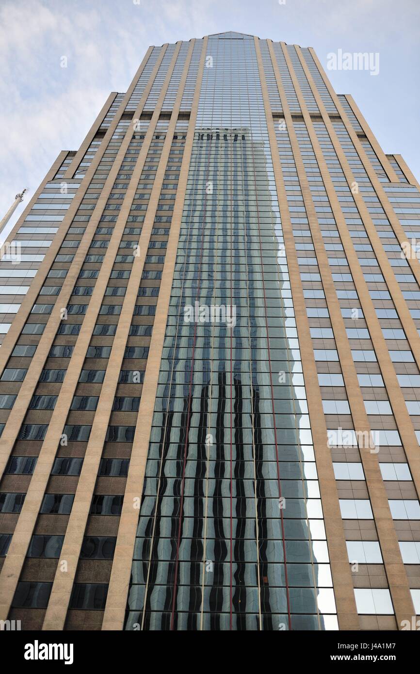 An extreme view of Chicago's Two Prudential Plaza building as seen from ...