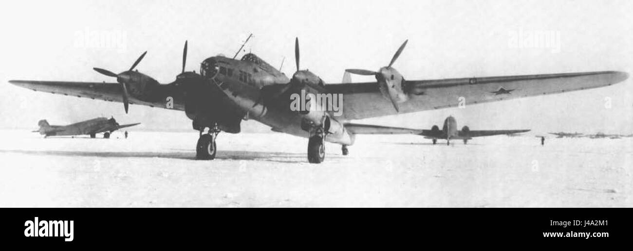 The Petlyakov Pe-8 was a Soviet four-engine bomber used during World ...