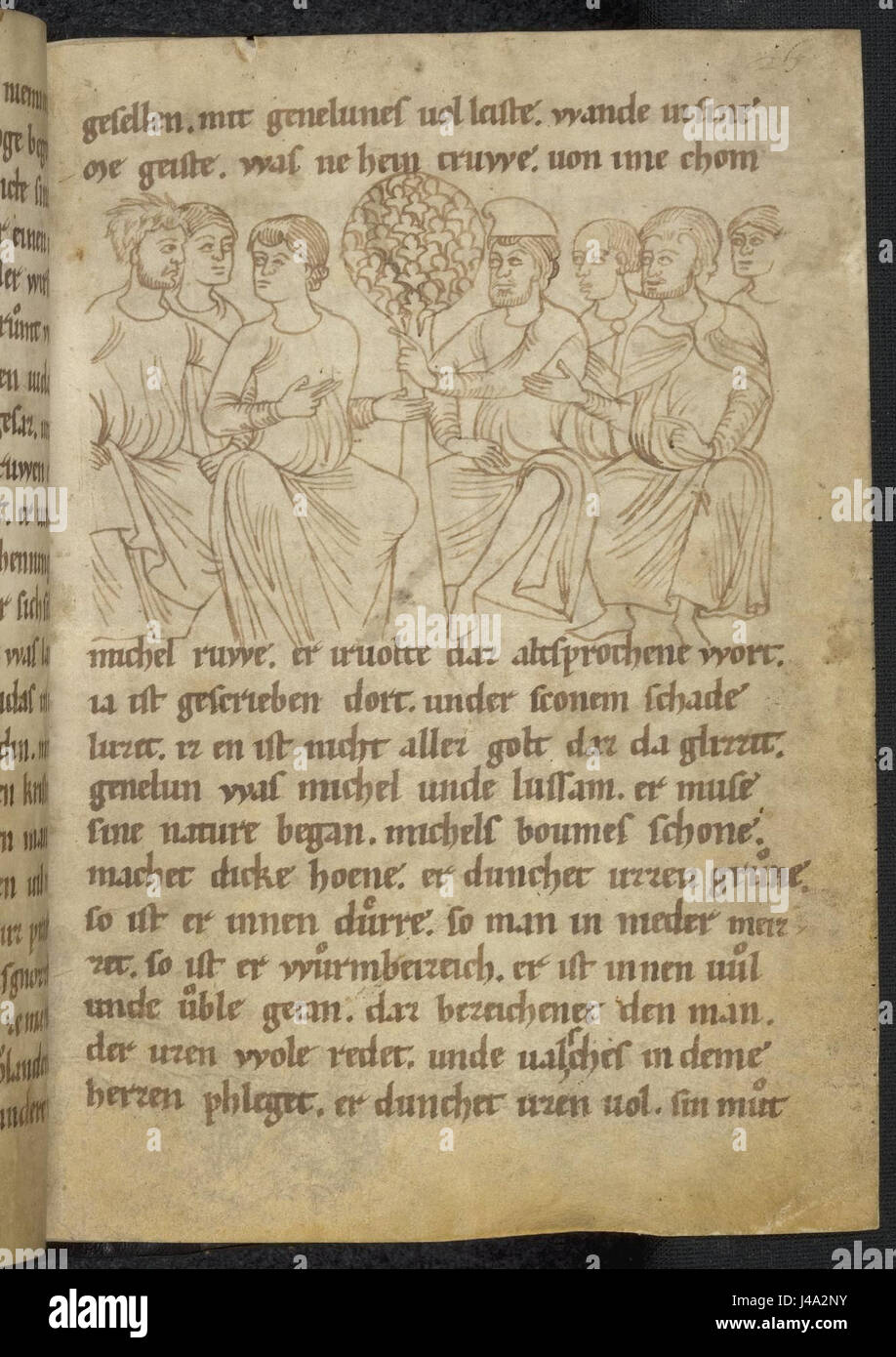 Pfaffe Konrad Rolandslied cod. pal. germ. 112 053 Stock Photo - Alamy