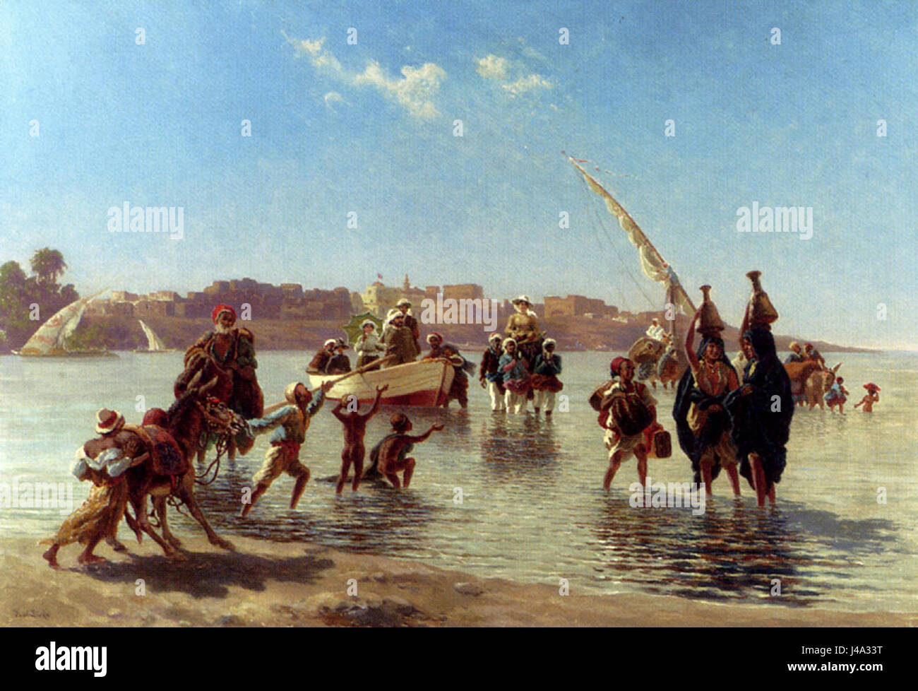 Paul Linke Figures Coming Ashore Near Luxor Stock Photo - Alamy