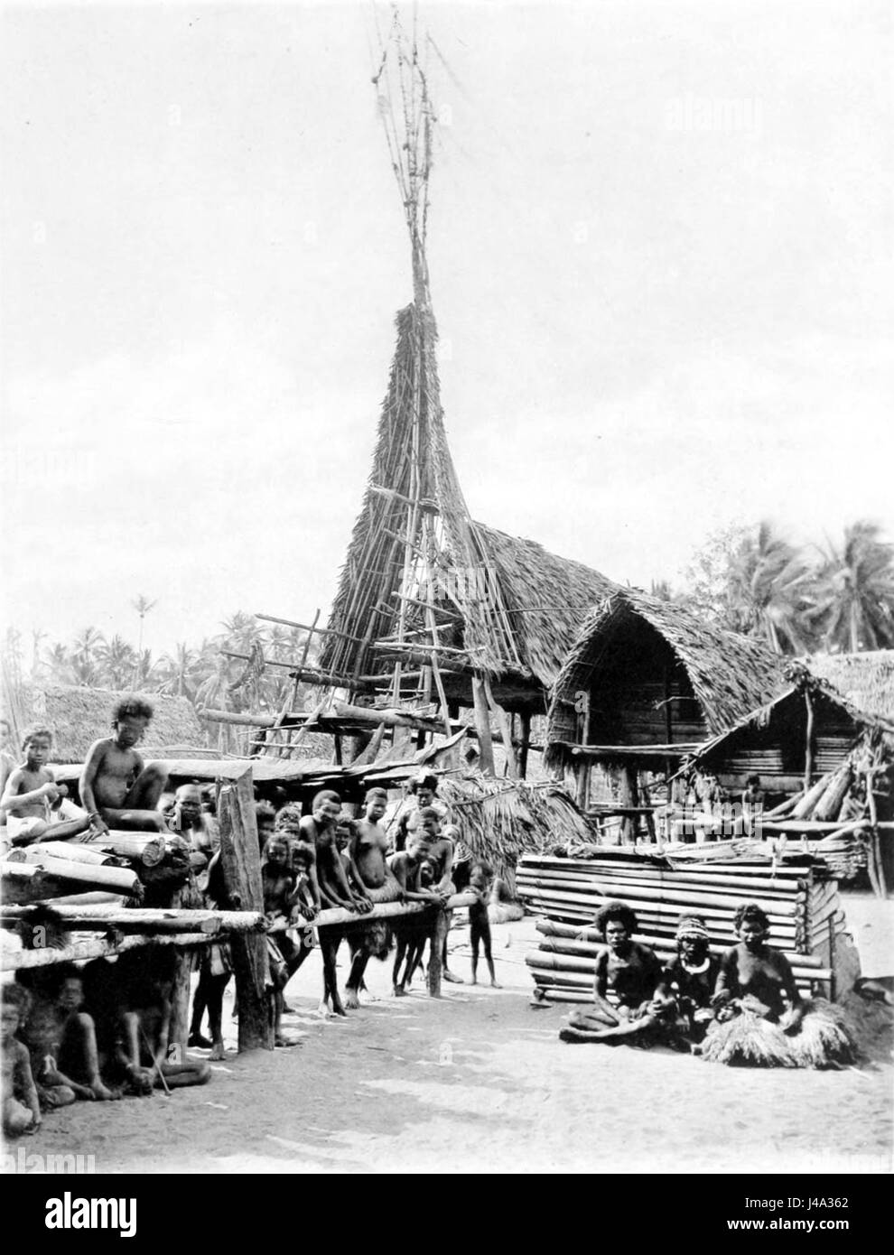 This 19th-century illustration depicts the Chief's Spire House at Kalo ...