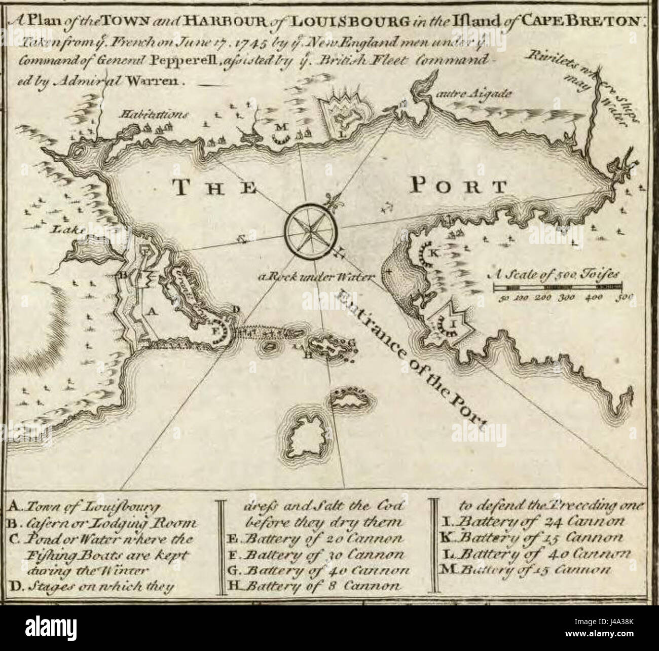 The 'Plan du siege de Louisbourg 1745' is a map depicting the military ...