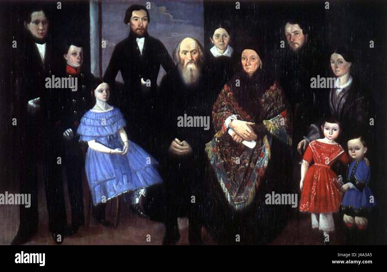 Portrait of a merchant family Stock Photo - Alamy