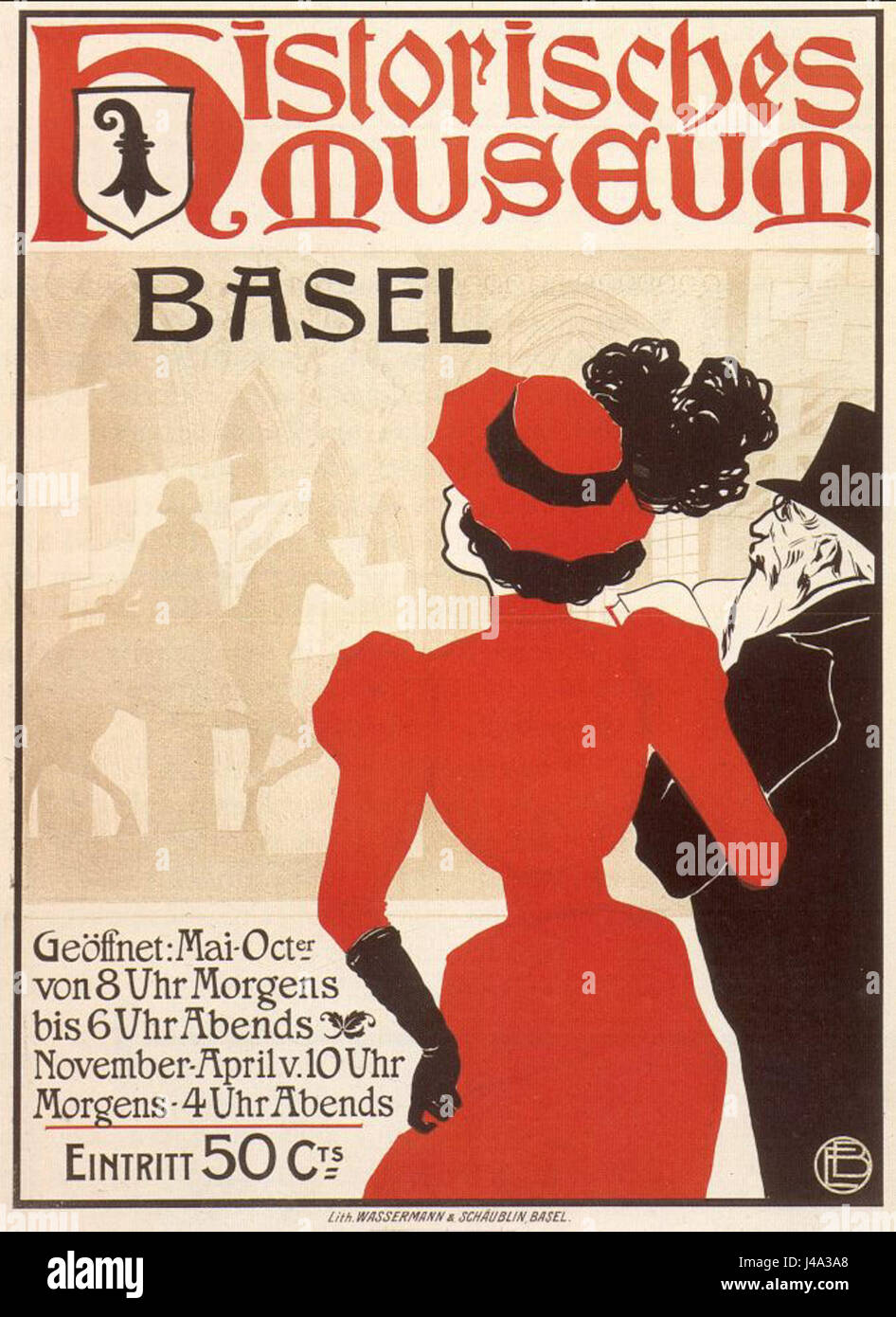 A poster from the Historical Museum Basel, created in 1894. This ...