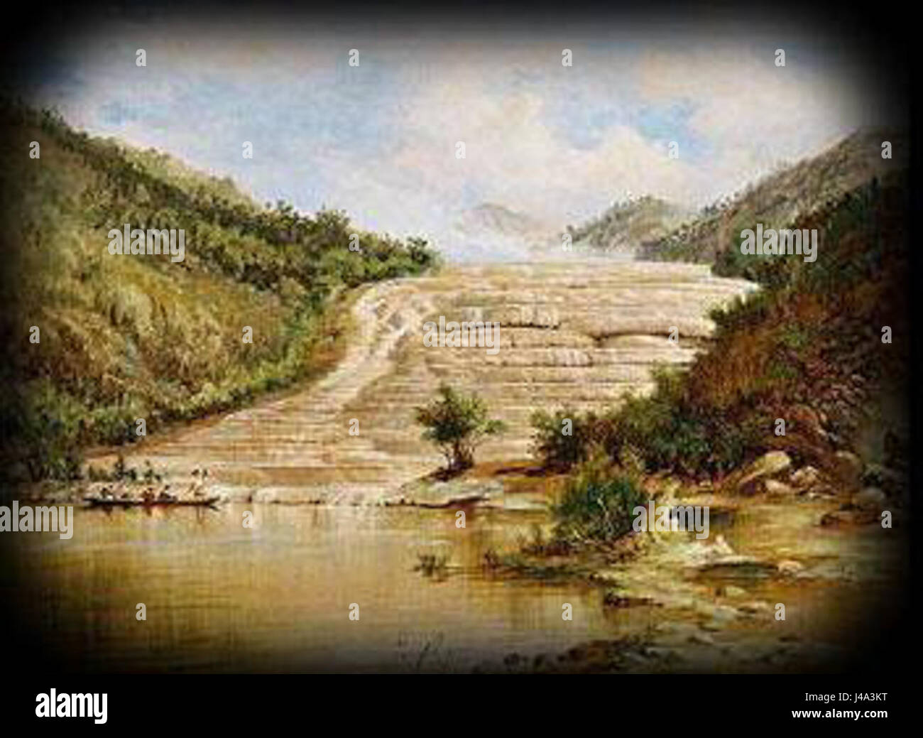 The Pink Terraces, located in New Zealand, were renowned for their ...