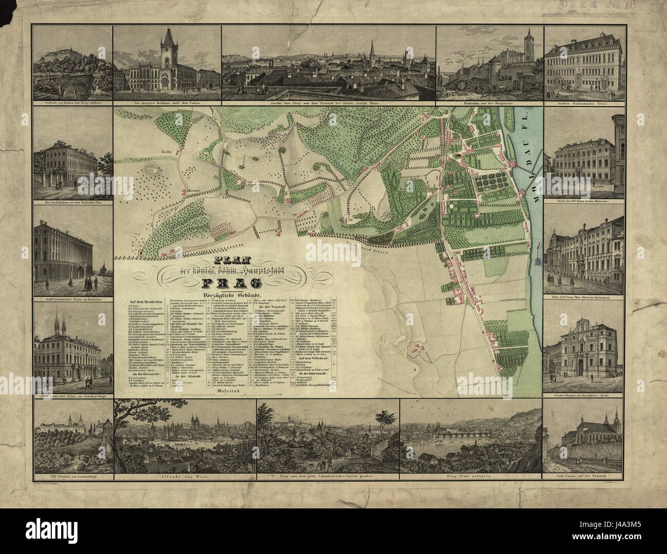Prague historical map hi-res stock photography and images - Alamy