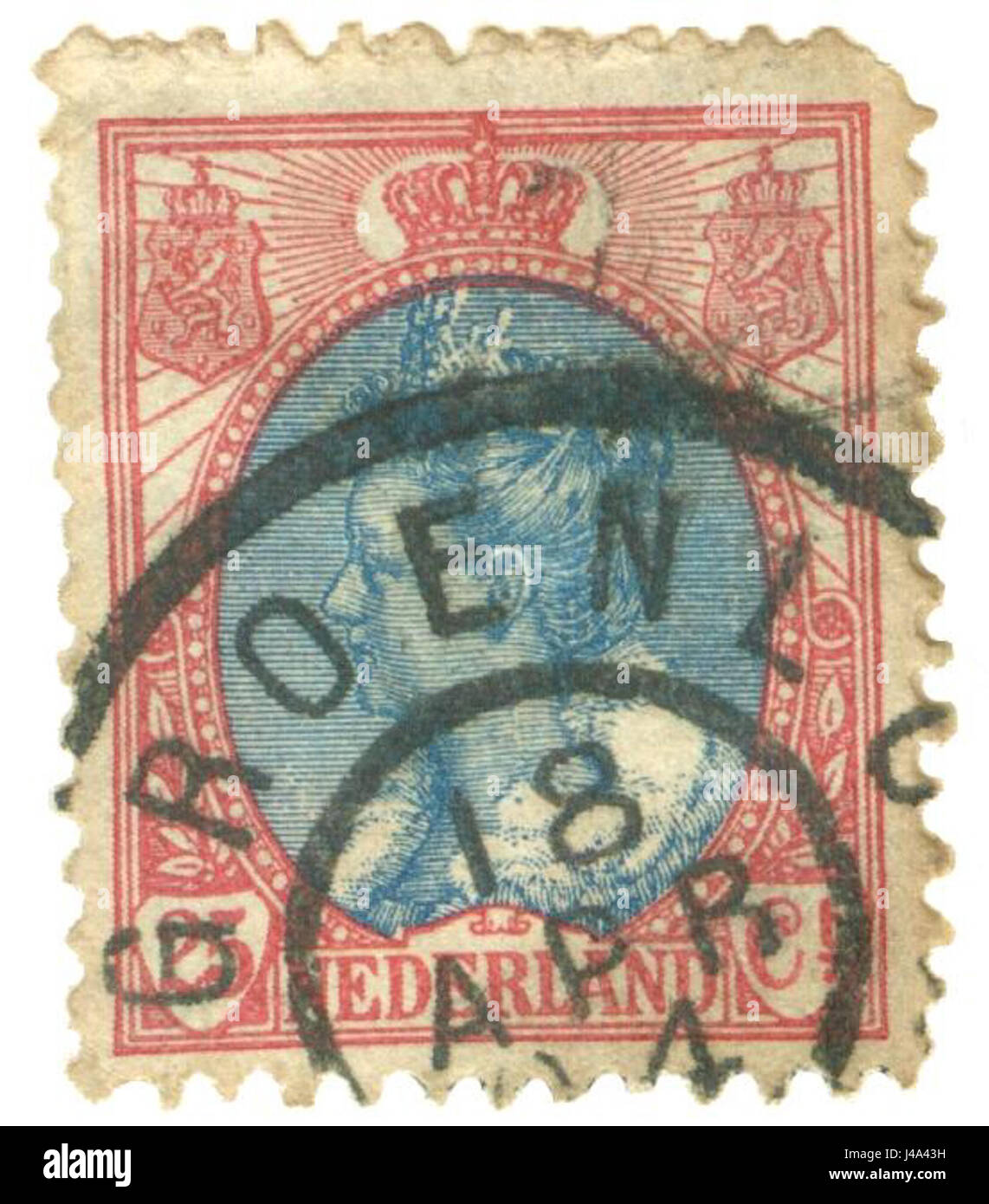 This stamp, labeled 'Postzegel nl voorbeeld,' serves as a sample design ...