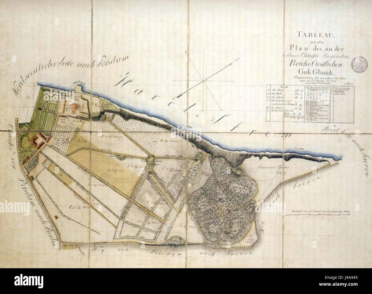 The Plan Glienicke, dated 1805, is an architectural blueprint of the ...