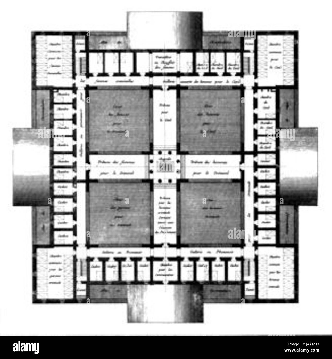 This architectural plan outlines a proposed prison design in Aix-en ...