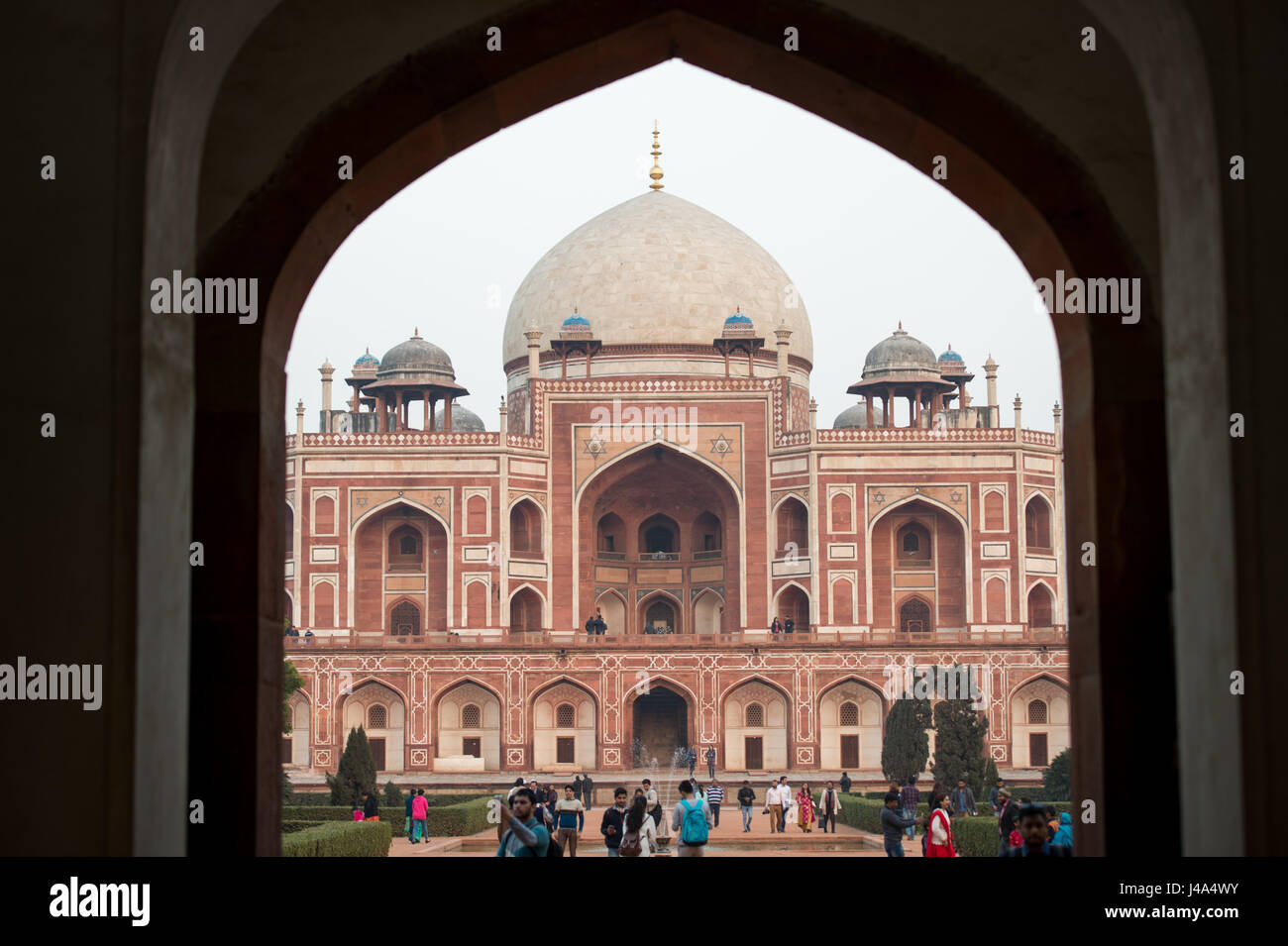View of Humayun's tomb from the complex's entrance building, located in ...