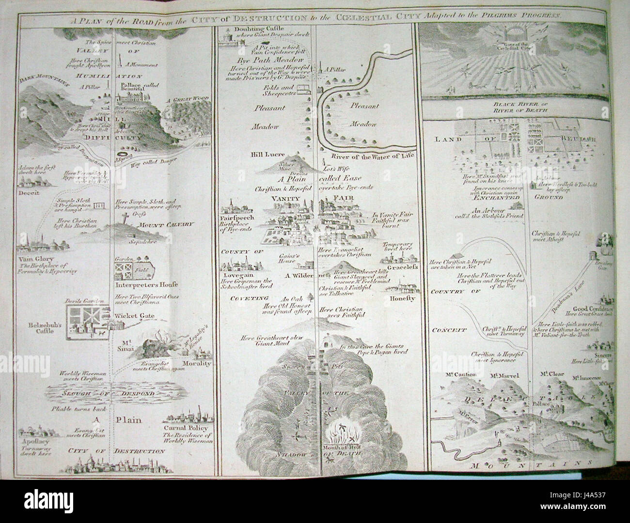The large map of 'Pilgrim's Progress' depicts the journey of Christian ...