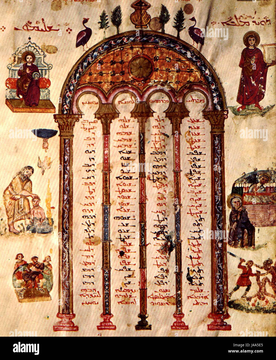 The Rabula Gospels Folio 04v contains a Canon Table, a feature in ...