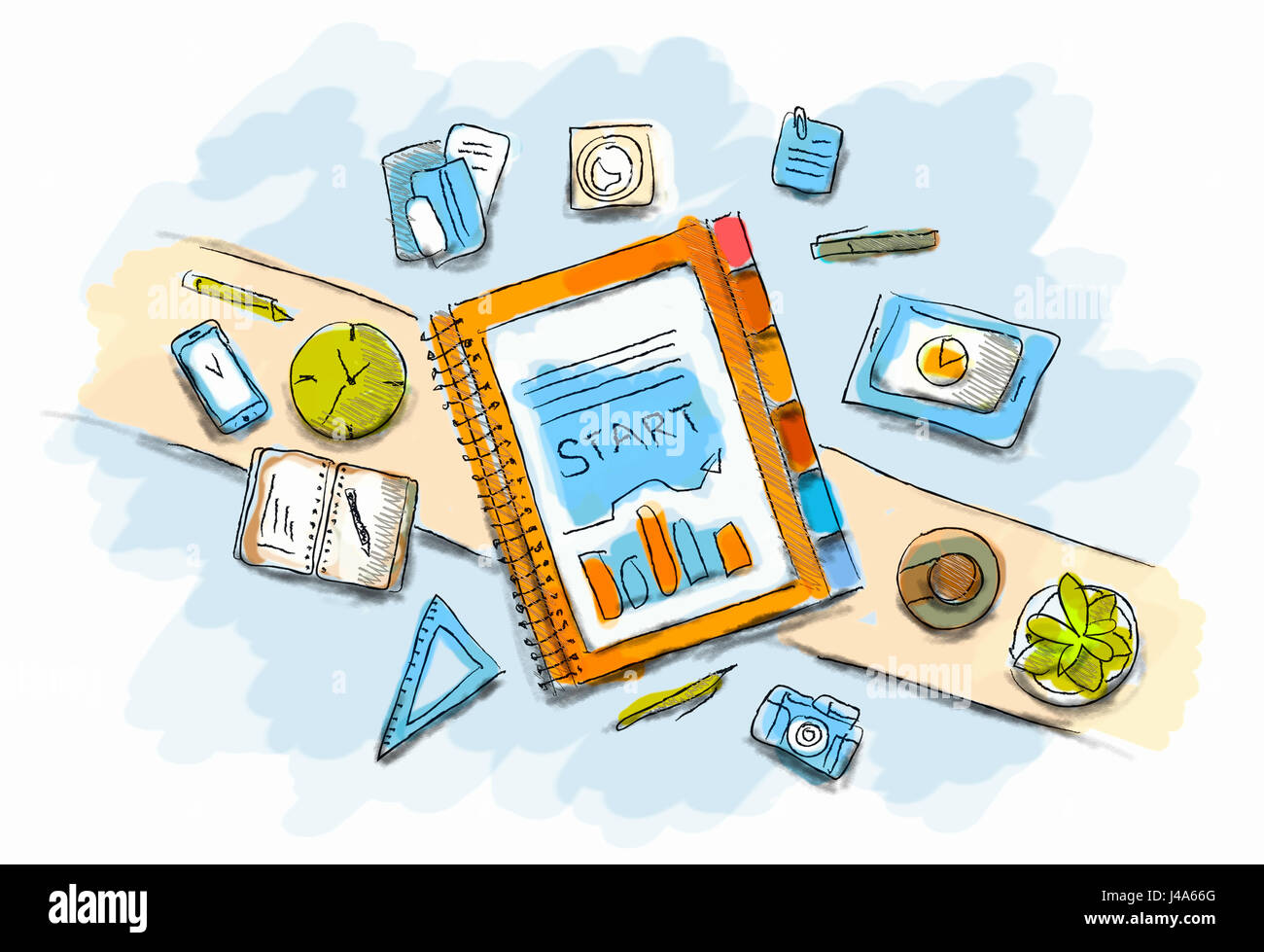 Financial business table Cut Out Stock Images & Pictures - Alamy