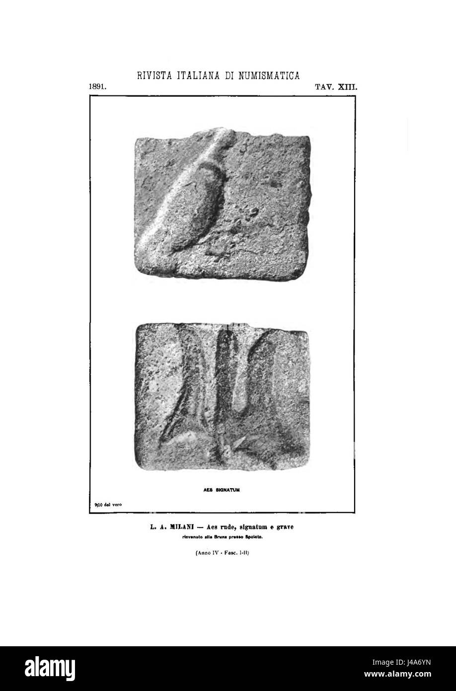 The 1891 issue of the *Rivista italiana di numismatica* provides ...
