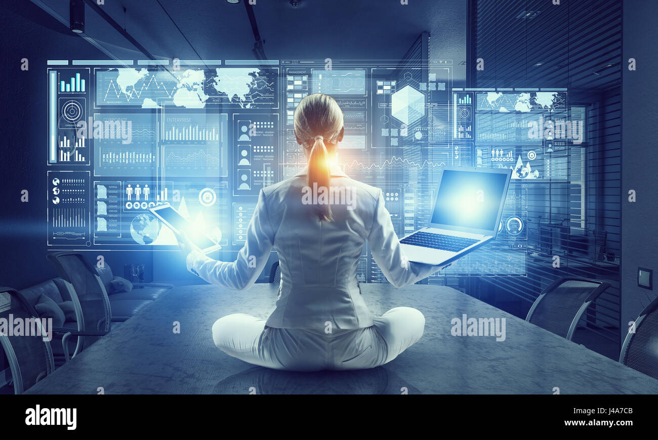 Trying to focus on positivity. Mixed media Stock Photo - Alamy