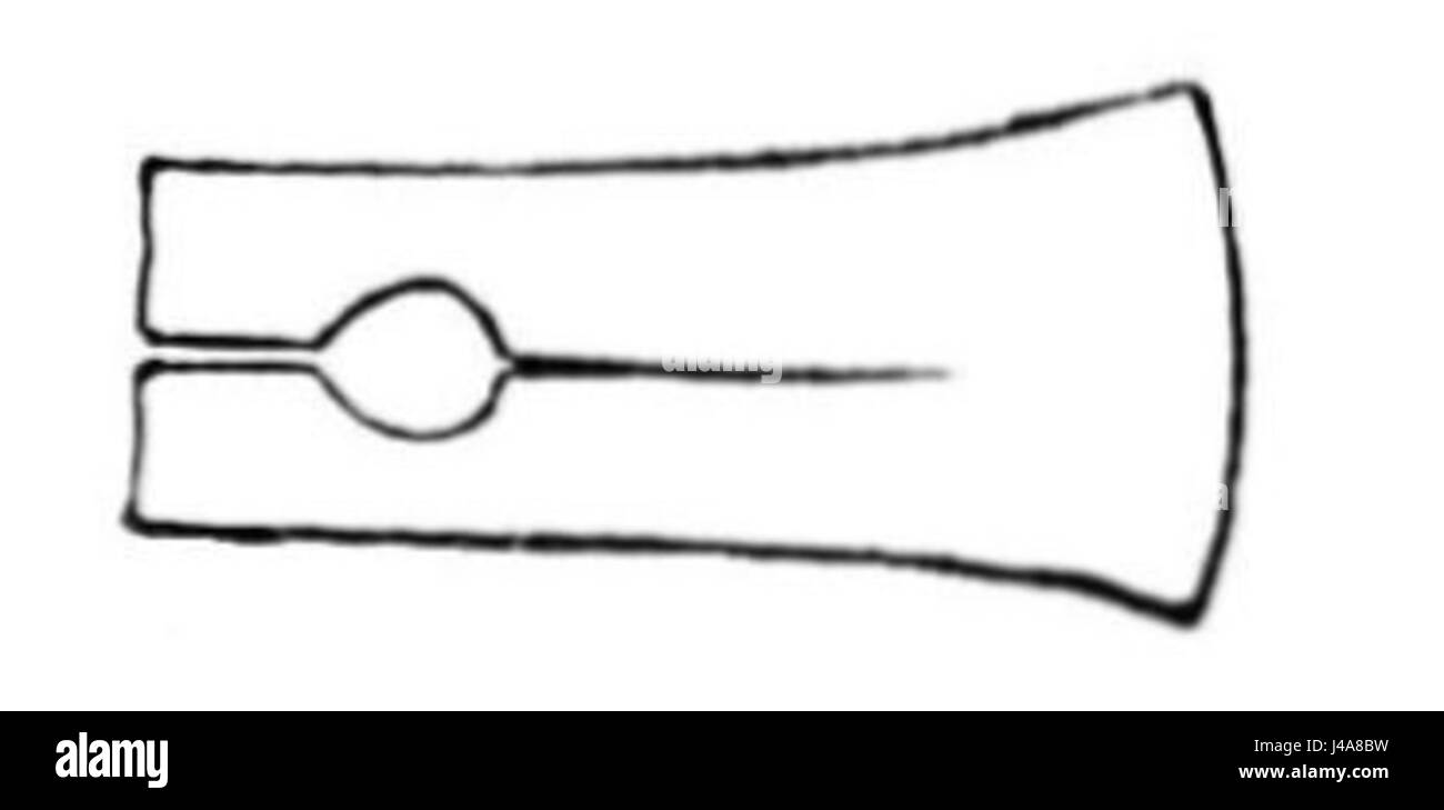 This image depicts a wooden gauge used for measuring plant growth, an ...