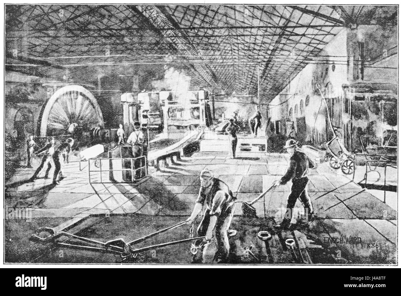 This image depicts a steel blooming mill, as shown in the PSM V40 D044 ...