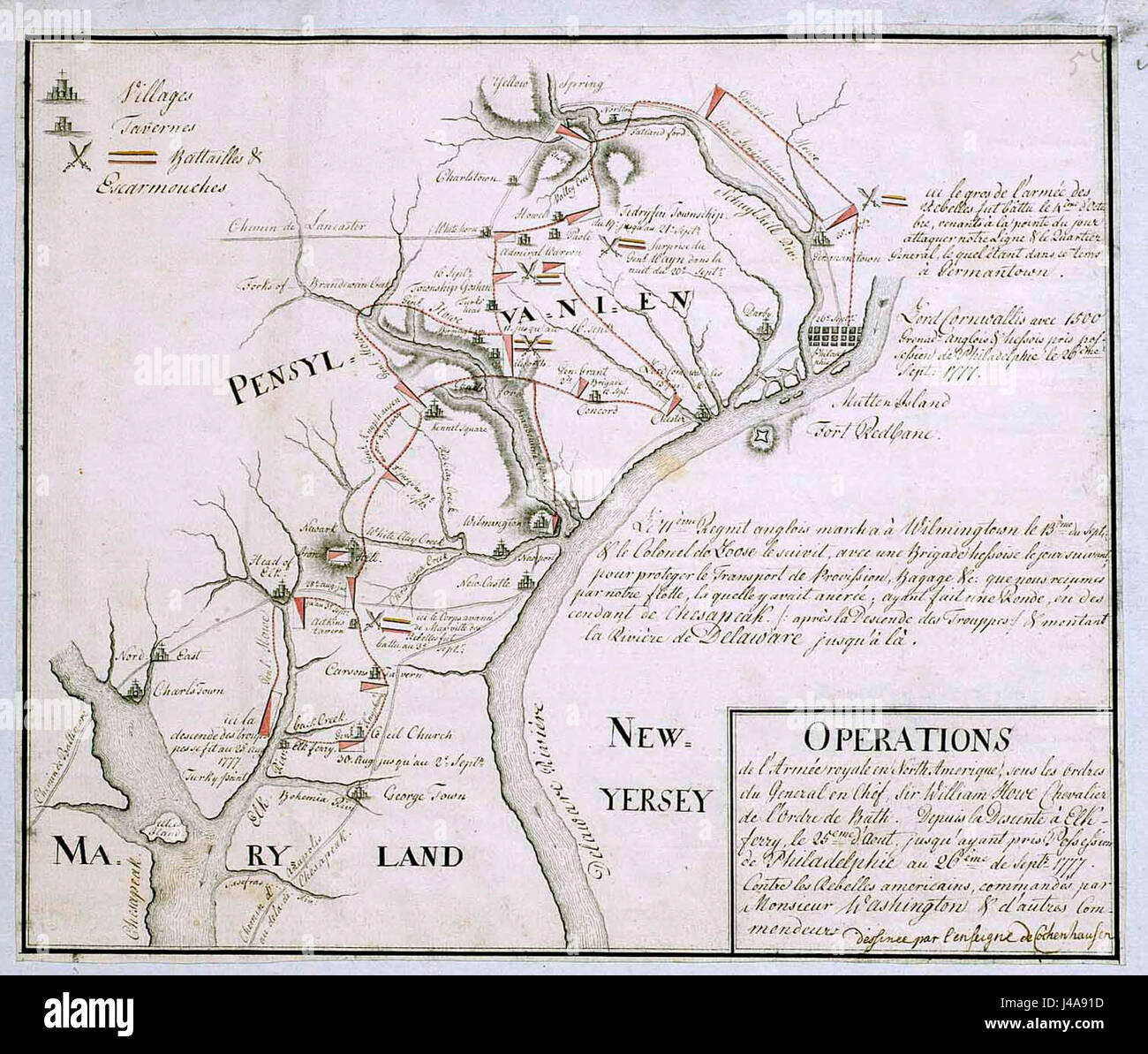 This Hessian map from the Philadelphia campaign during the American ...