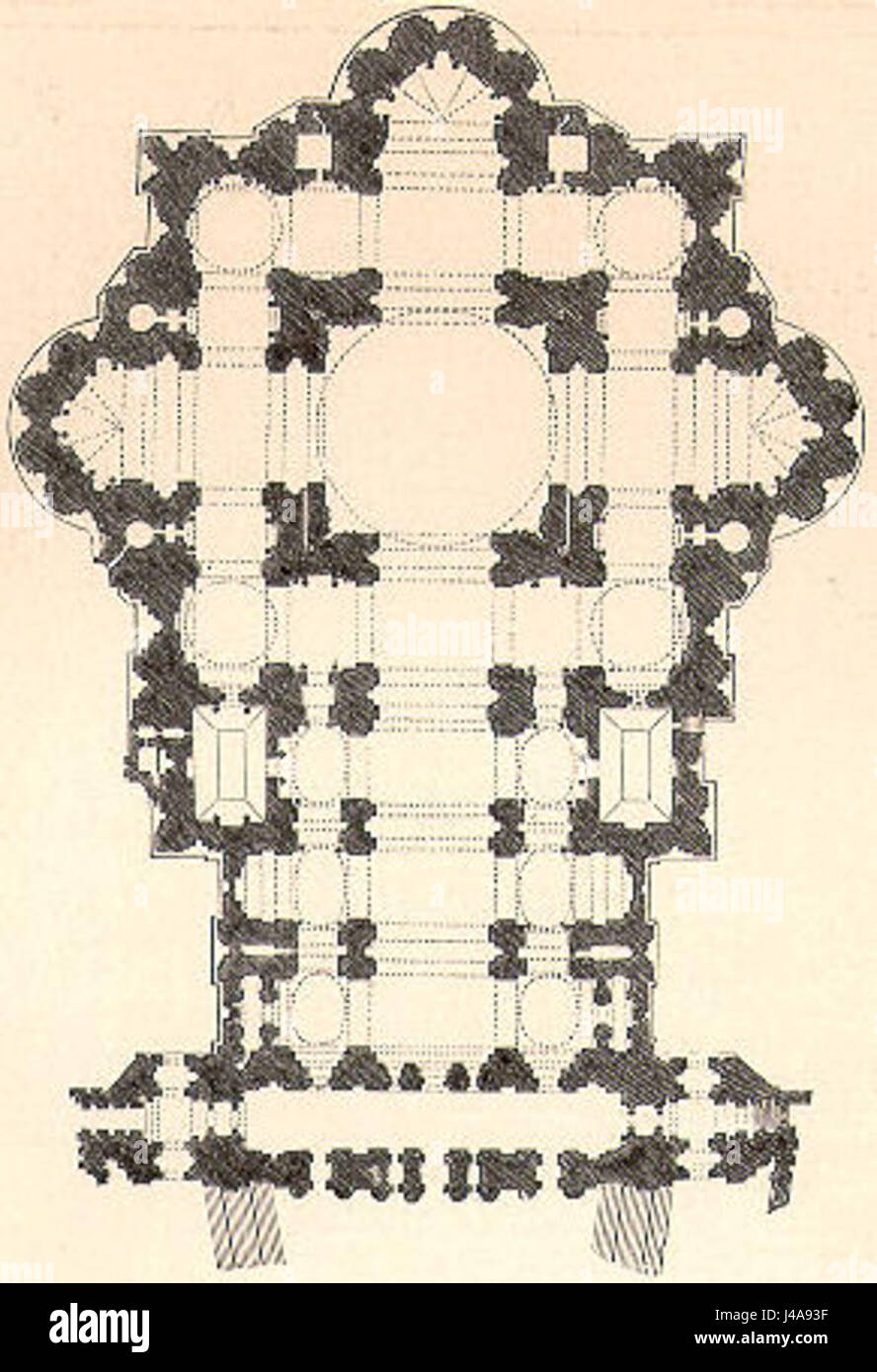 PetersdomGrundriss refers to the floor plan of St. Peter's Basilica in ...