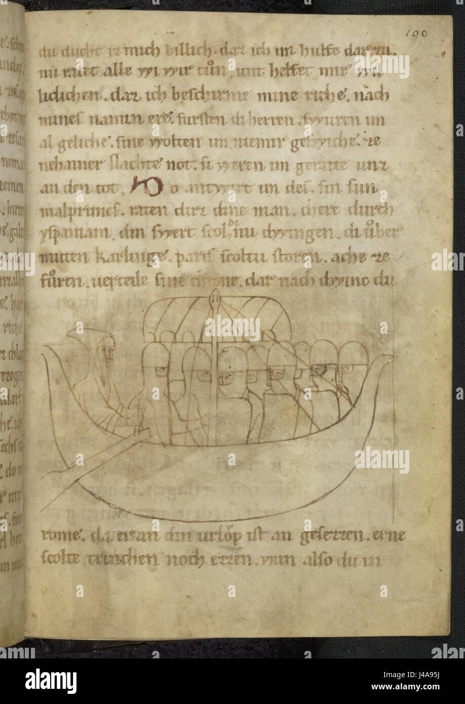 Pfaffe Konrad Rolandslied cod. pal. germ. 112 201 Stock Photo - Alamy